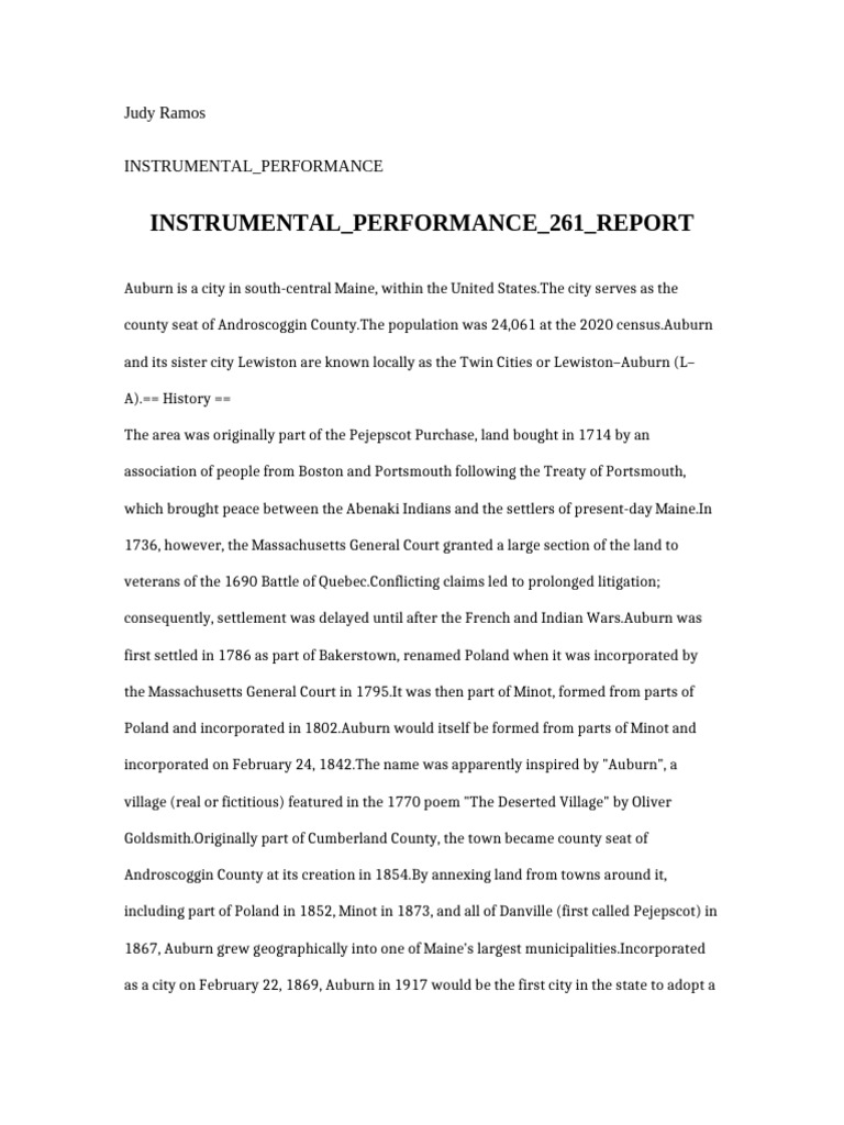 INSTRUMENTAL_PERFORMANCE_261_REPORT | PDF