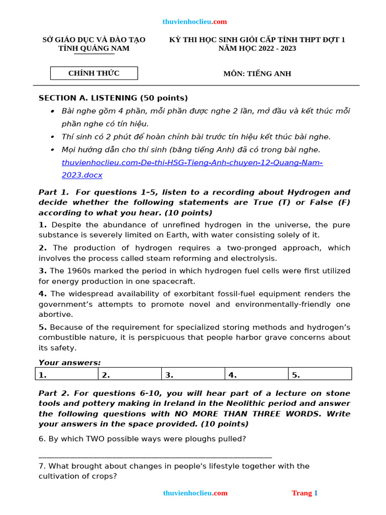 thuvienhoclieu.com-De-thi-HSG-Tieng-Anh-chuyen-12-Quang-Nam-2023 | PDF