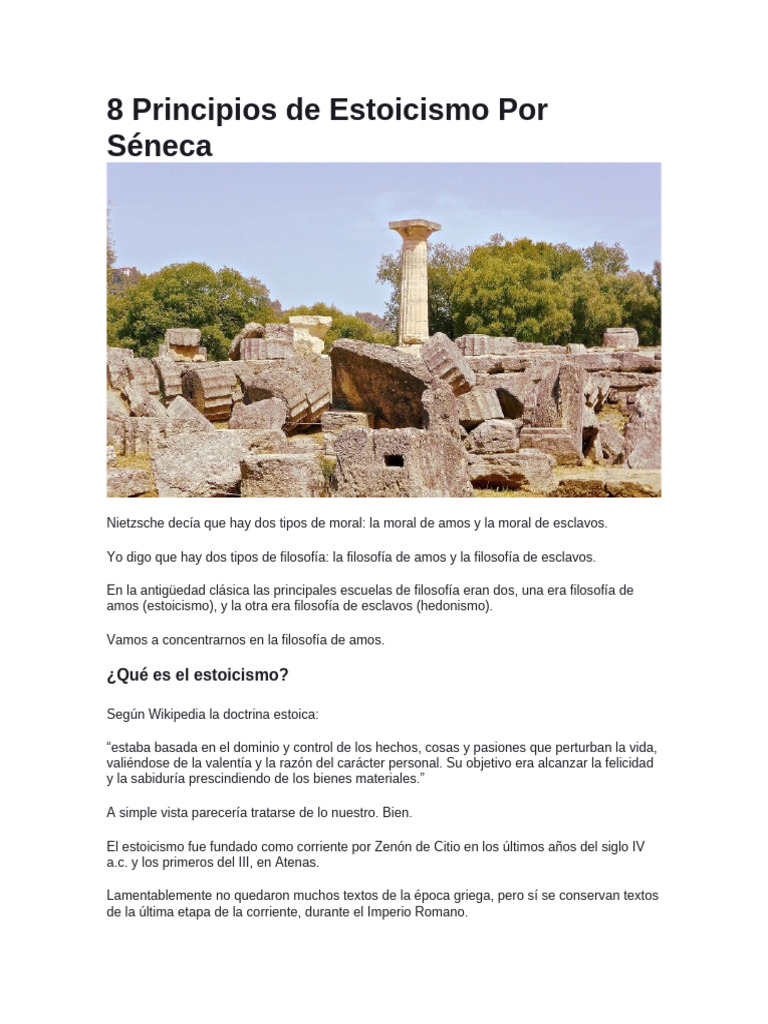 8 Principios de Estoicismo Por Séneca | PDF