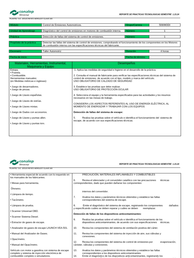 Reporte de Practicas Tecnologicas Ceau 507 2023 | PDF
