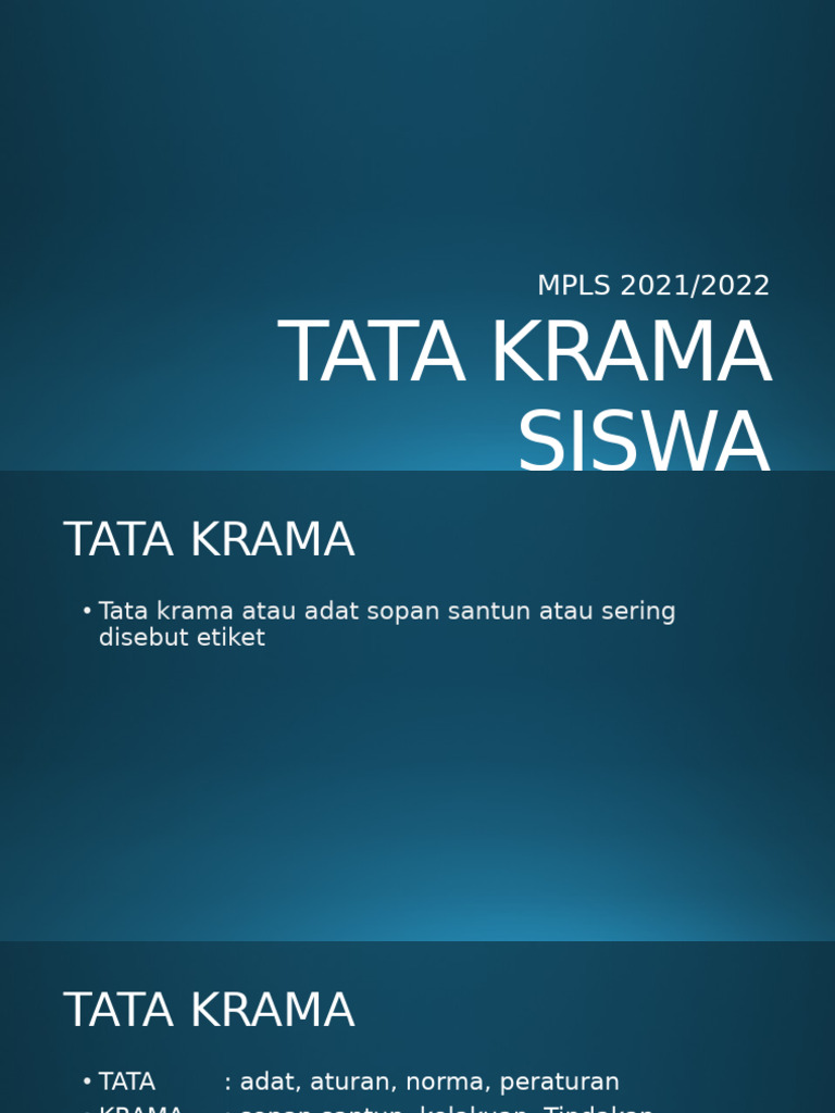 Tata Krama Siswa | PDF