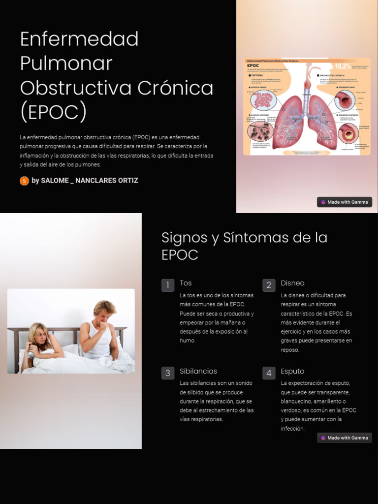 Enfermedad Pulmonar Obstructiva Cronica EPOC | PDF