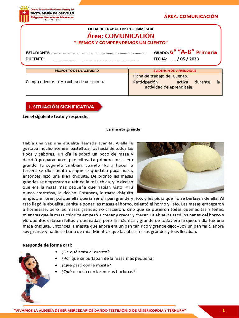 Ficha 01 Leemos y Comprendemos Un Cuento | PDF
