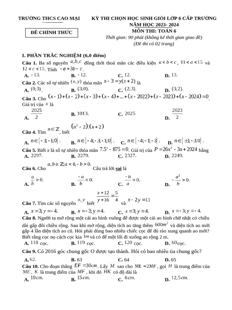 đề thi hsg tr in 23-24 | PDF