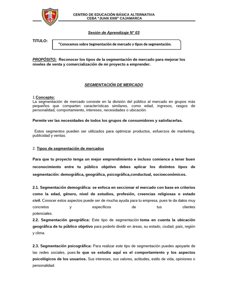 Sesión de Aprendizaje 03,ept | PDF