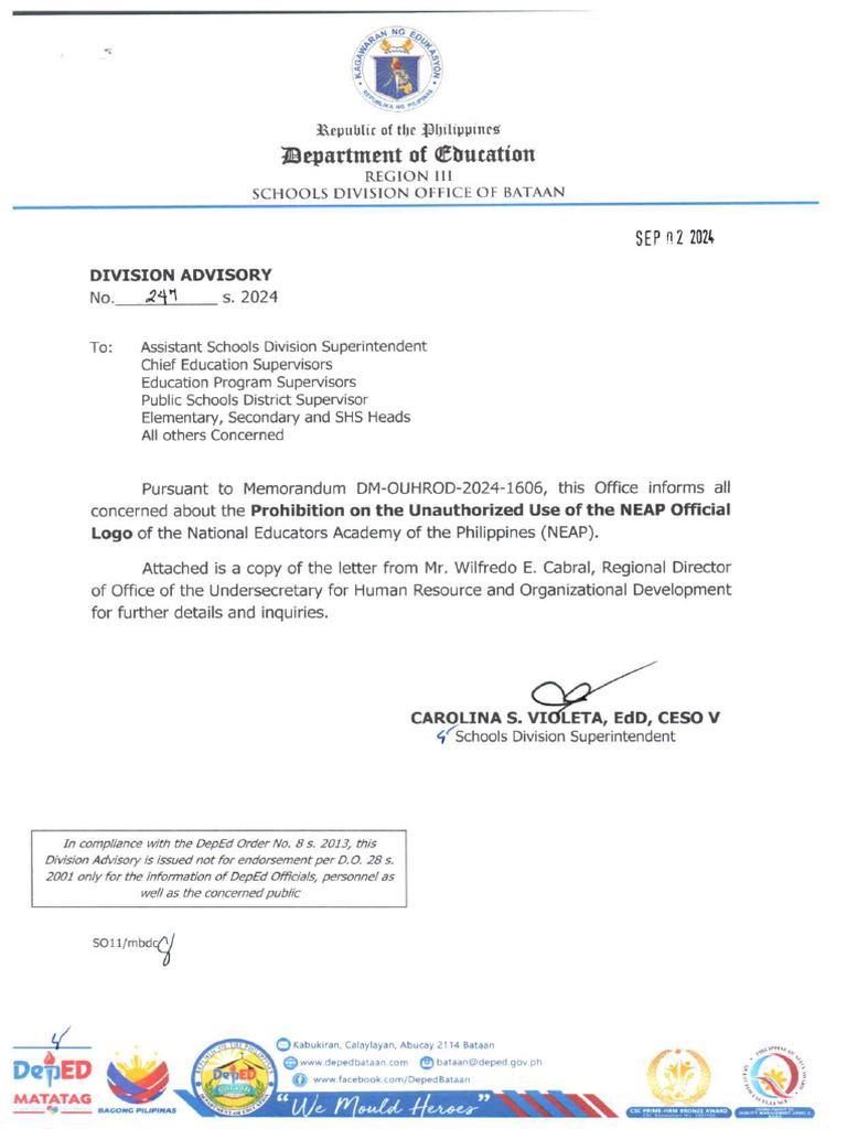 Division Advisory No. 247, S. 2024 | PDF