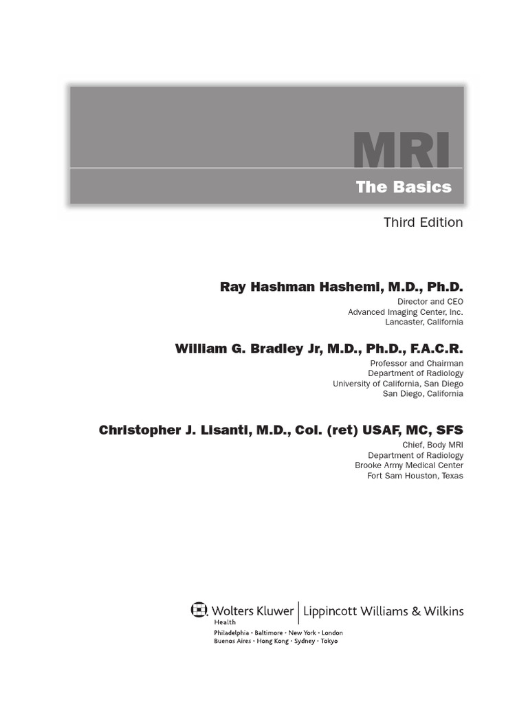 MRI The Basics (3rd Edition) | PDF