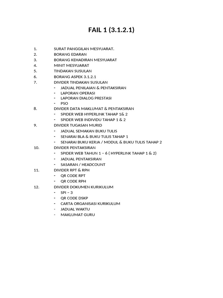 Isi Kandungan Fail 1 | PDF