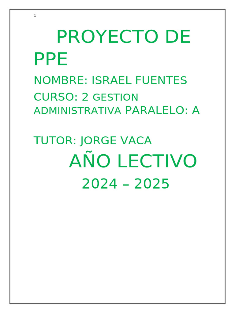 Proyecto de Ppe | PDF