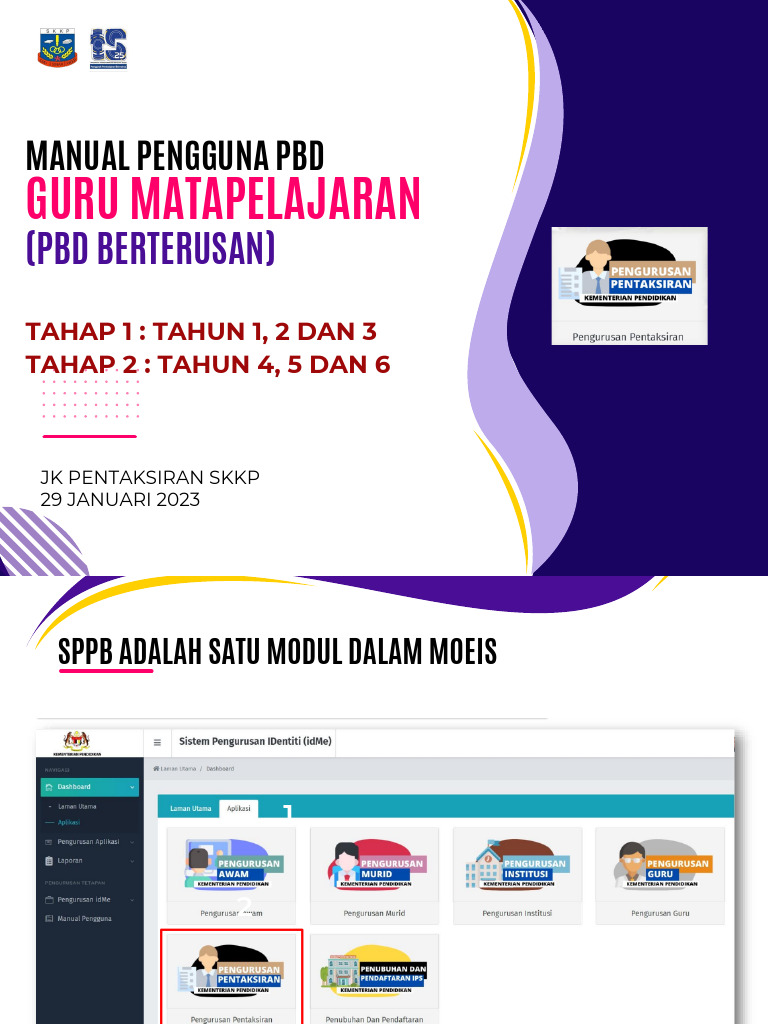 MANUAL PENGISIAN PENTAKSIRAN DALAM SPPB (Guru MP) | PDF