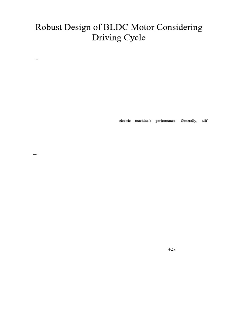 Robust Design of BLDC Motor Considering Driving Cycle | PDF