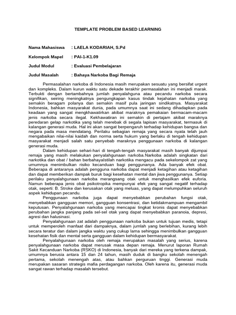 PBL Ev Narkoba | PDF