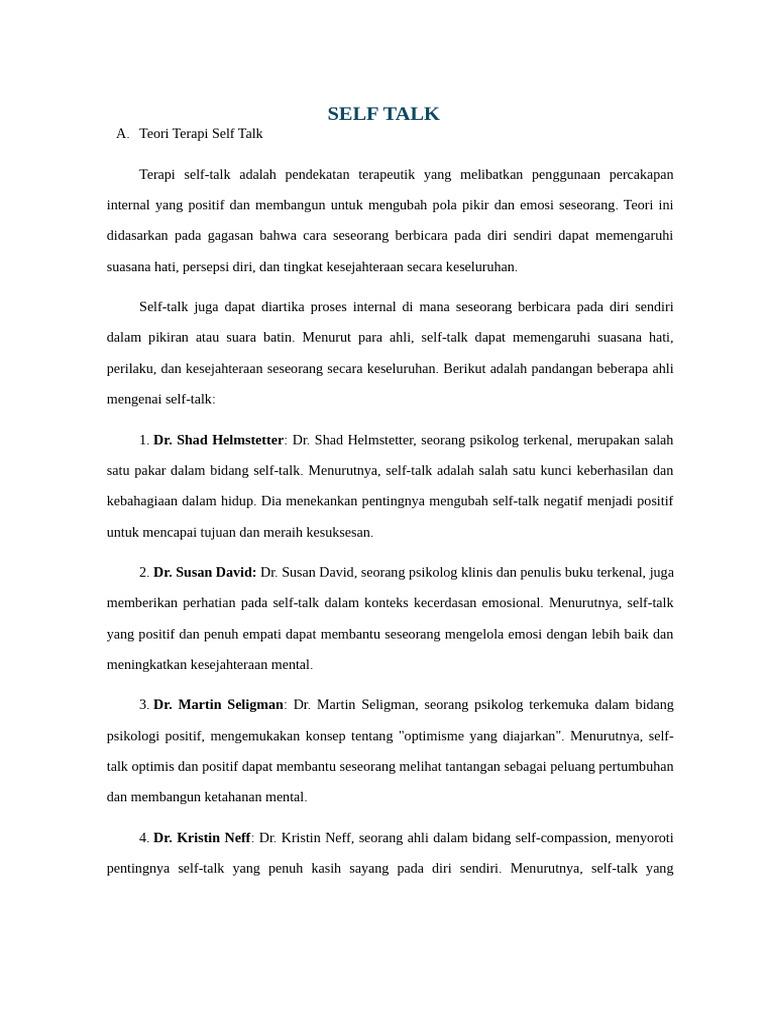 Konseling Self Talk | PDF