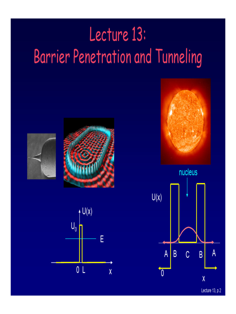 Lec 13 Barrier Penetration and Tunneling | PDF