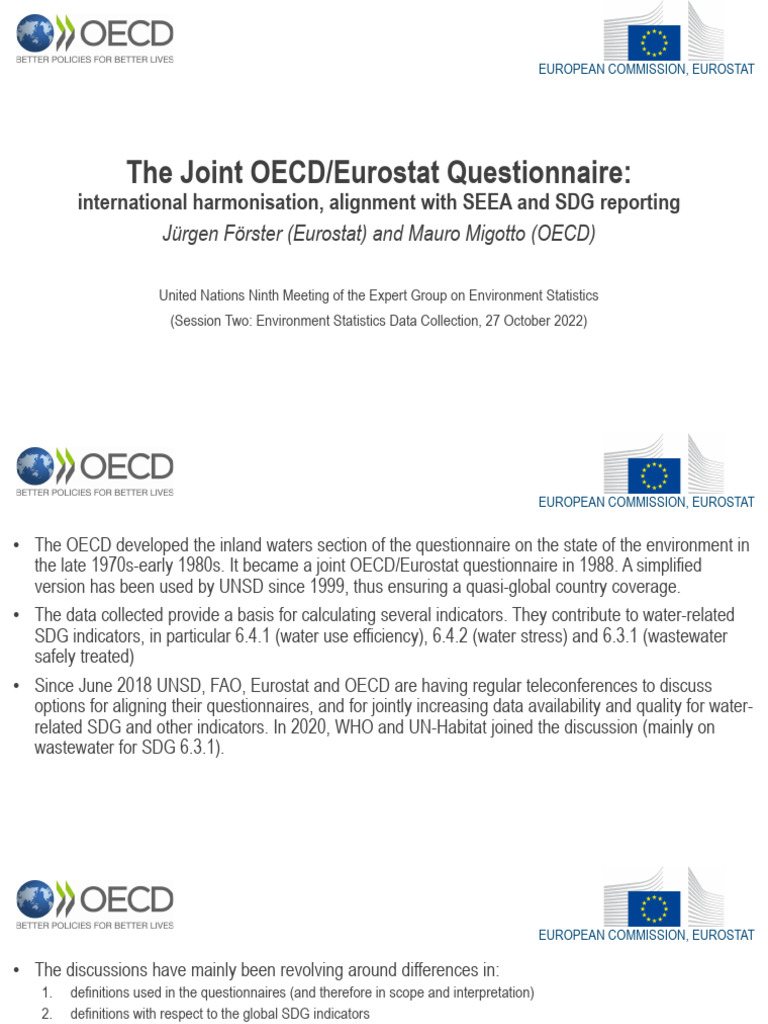 Sess2.3 OECD Eurostat Water | PDF