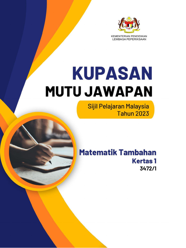 SPM 2023 - Additional Mathematics 1 - 3472 - 1 | PDF