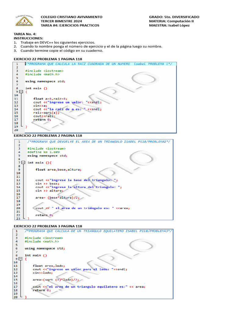 TAREA 4 EJERCICIOS (PAGS. 118, 119 Y 120) 5to. DIVERSIFICADO COMPUTACION | PDF