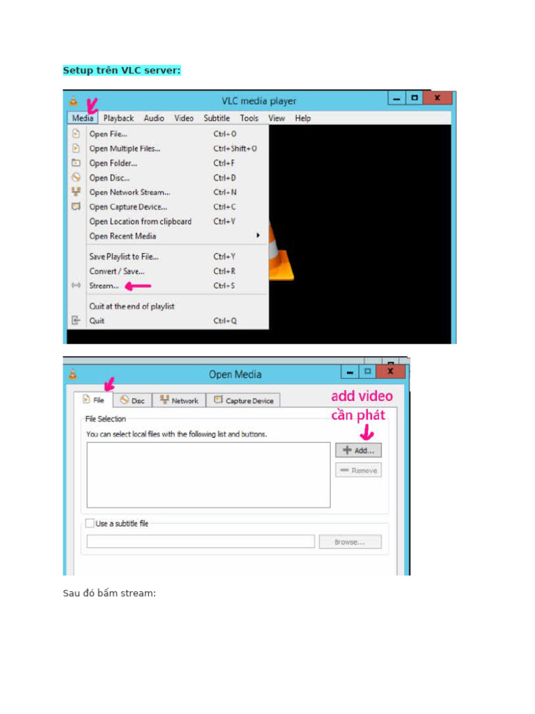 Setup trên VLC server | PDF