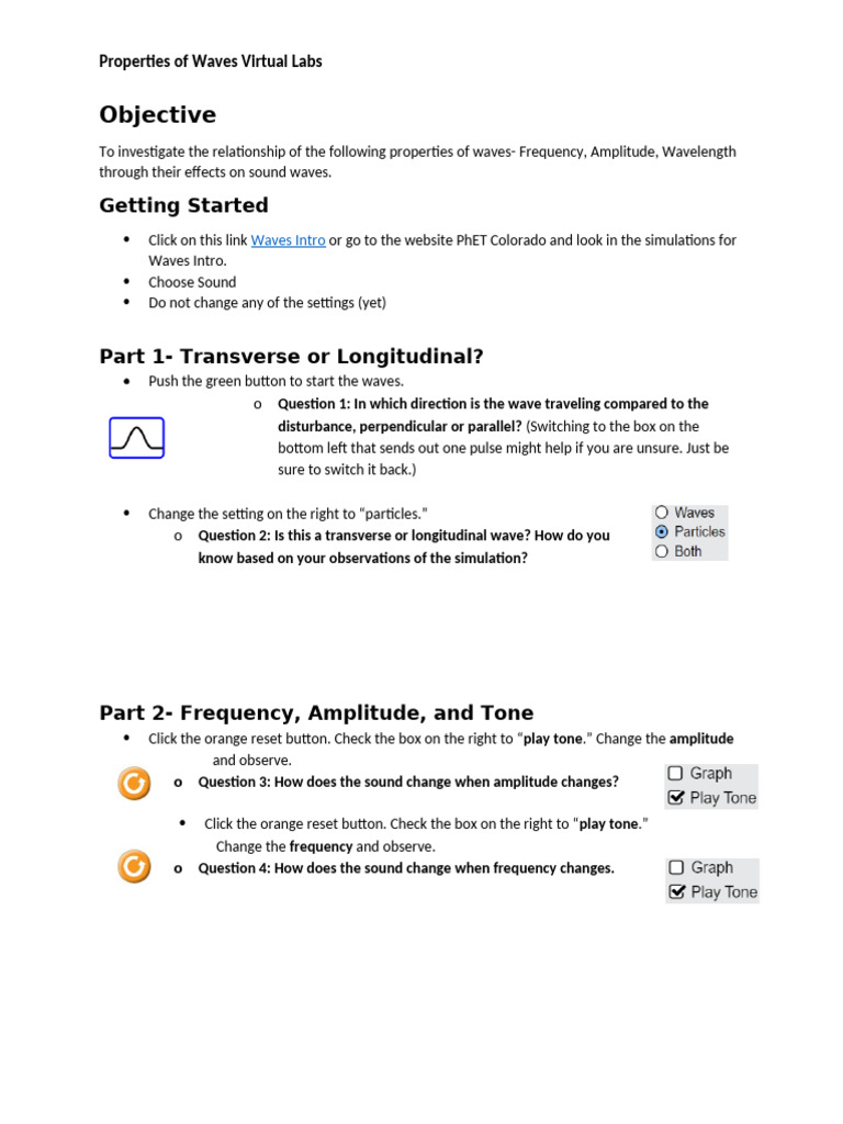 Waves Intro Lab | PDF