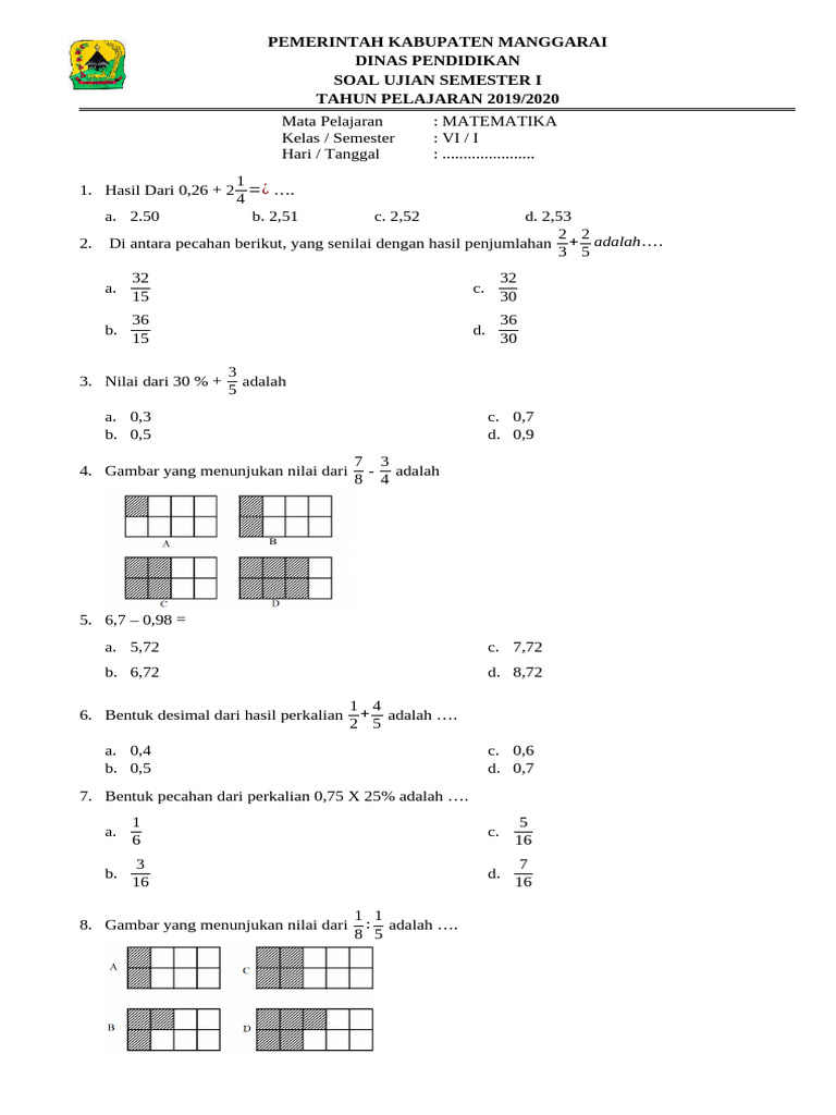 Soal Uas Matek Kelas 5 | PDF