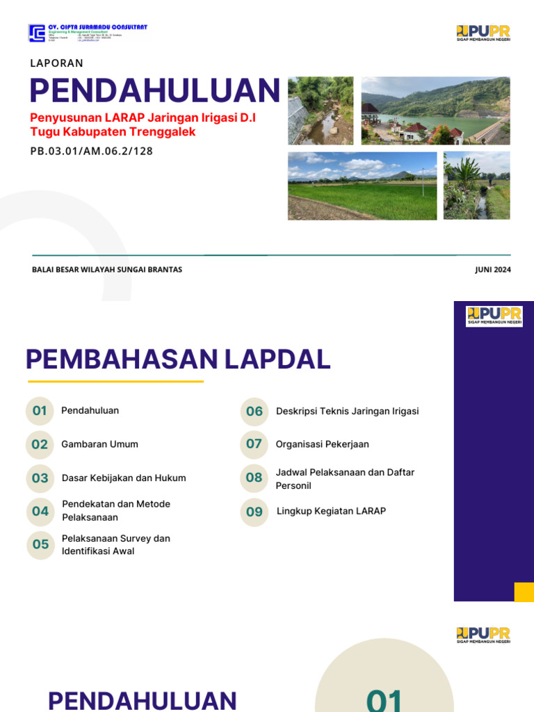 Draft PPT Lapdal Larap Jaringan Irigasi D.I Tugu | PDF