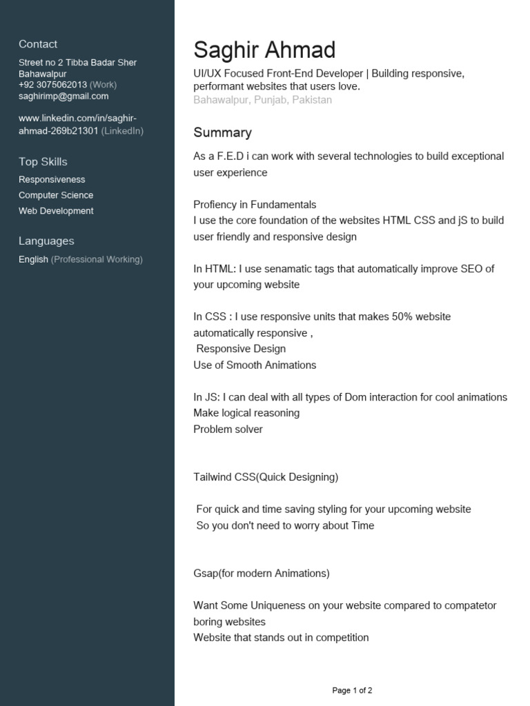 Profile | PDF | Html | Software Development
