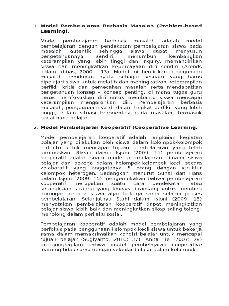 Model Pembelajaran Berbasis Masalah | PDF