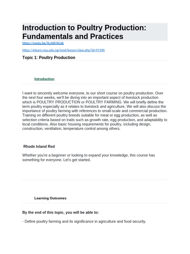 Poultry Farming Basics | PDF | Poultry Farming | Poultry