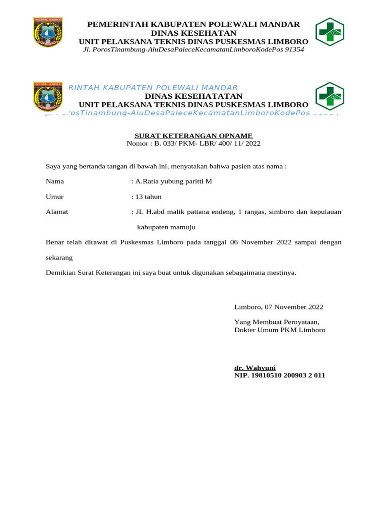 Keterangan Opname | PDF