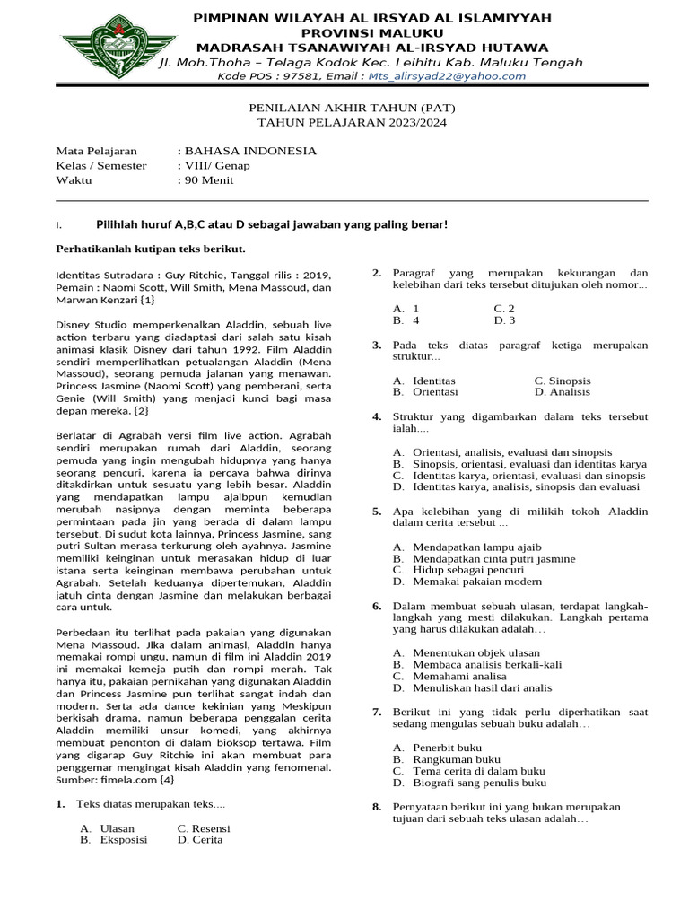 Pat Bindo 8 Genap | PDF