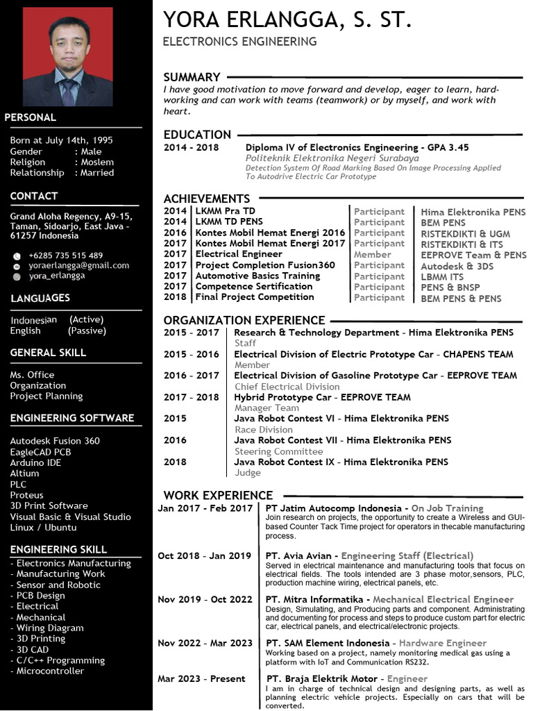 Yora Erlangga Staff Maintenance Preventive & Corrective Resume | PDF