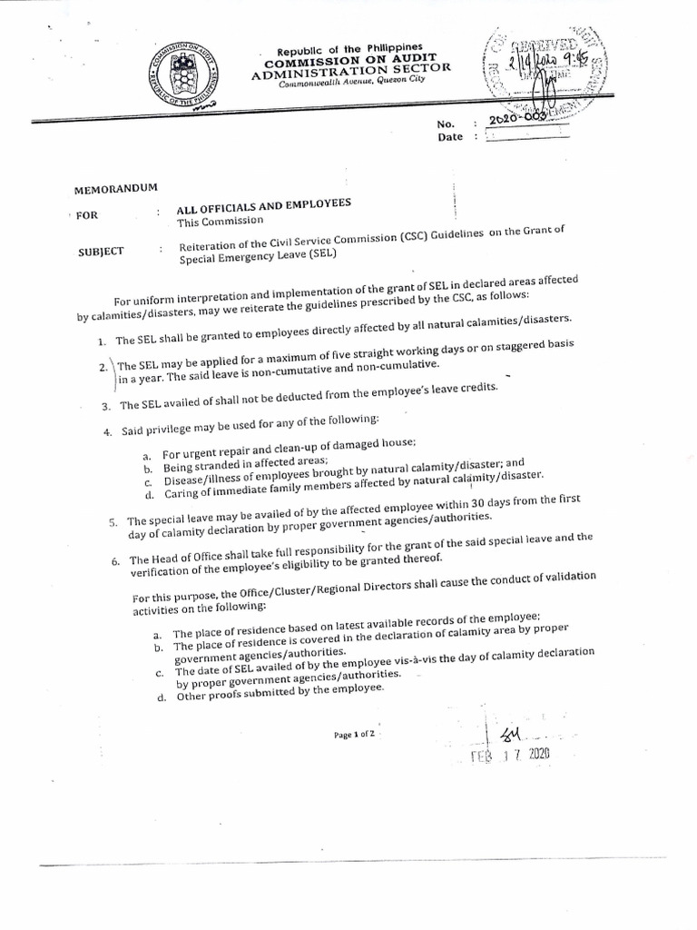 Coa As Memo No. 2020 - 003 - 0001 | PDF