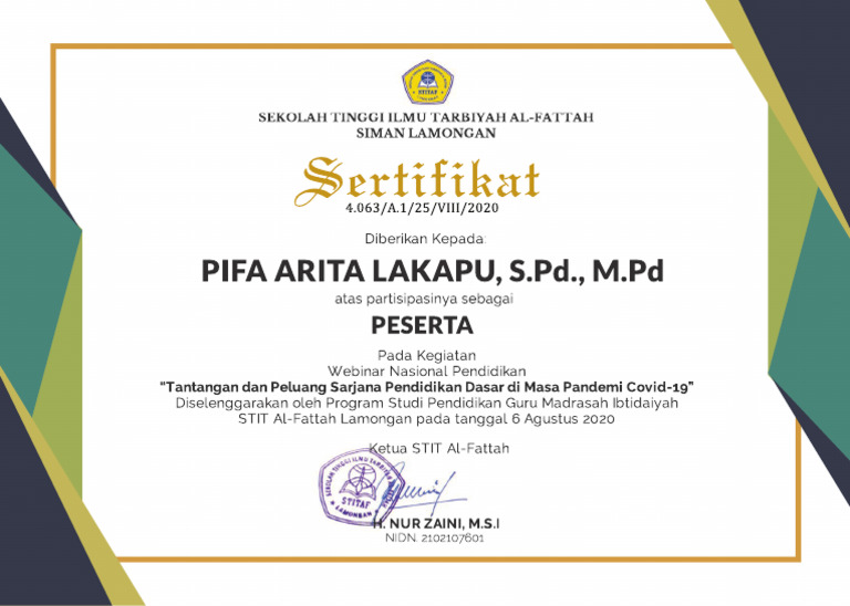 Pifa Arita Lakapu, S.PD., M.PD | PDF