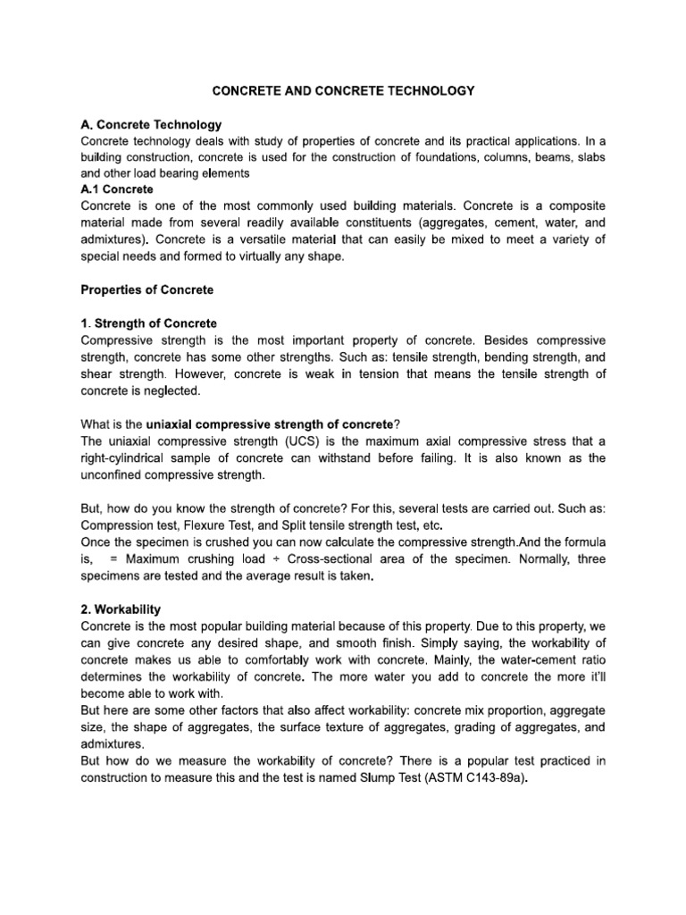 Concrete Technology | PDF