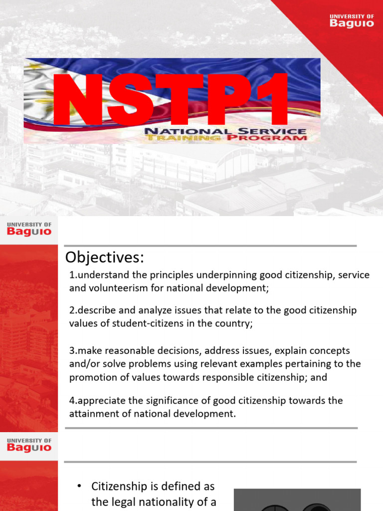 NSTP - Lecture On Good Citizenship | PDF