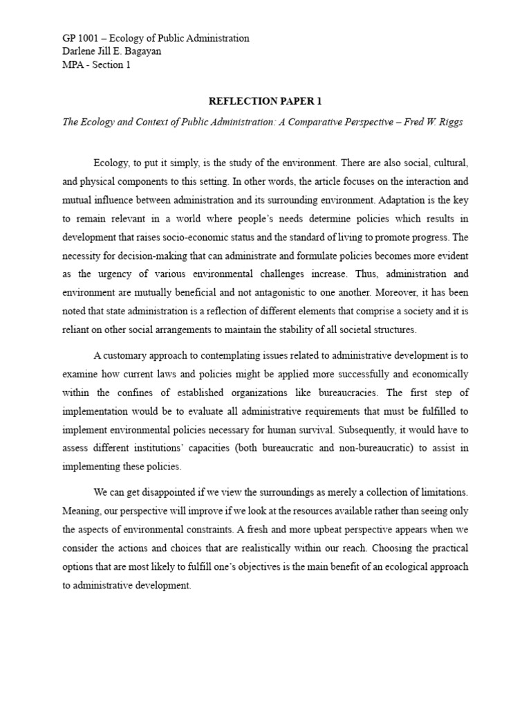 Reflection Paper 1 - Bagayan, Darlene Jill E | PDF