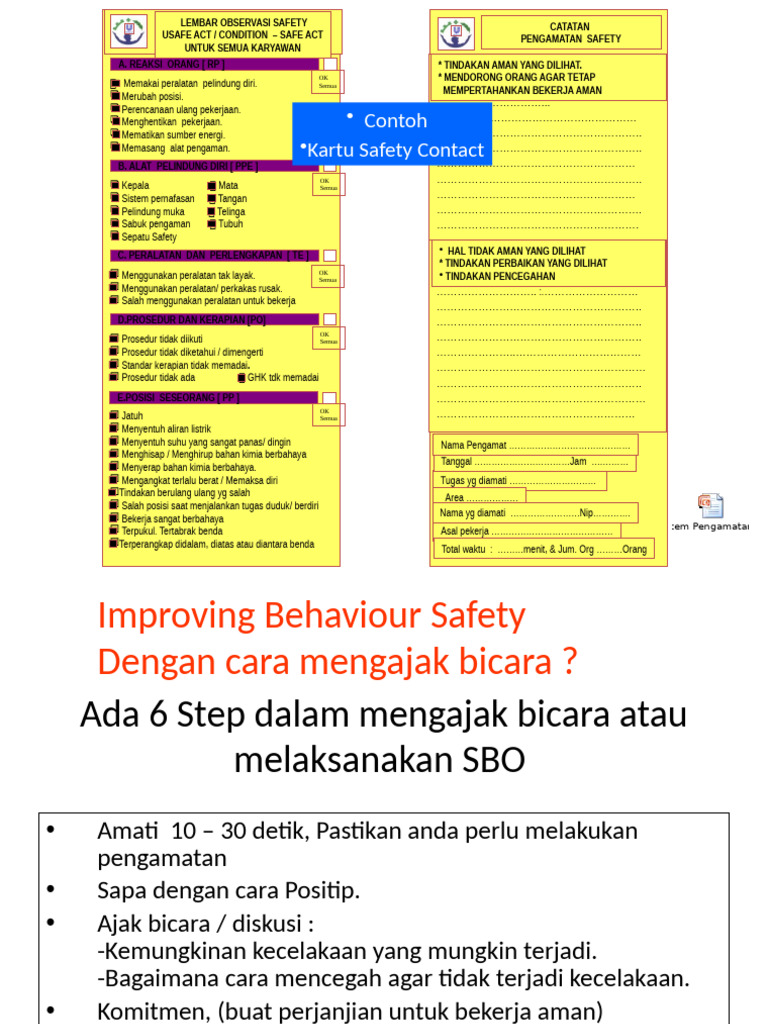 Contoh Kartu Safety Contact: OK Semua | PDF