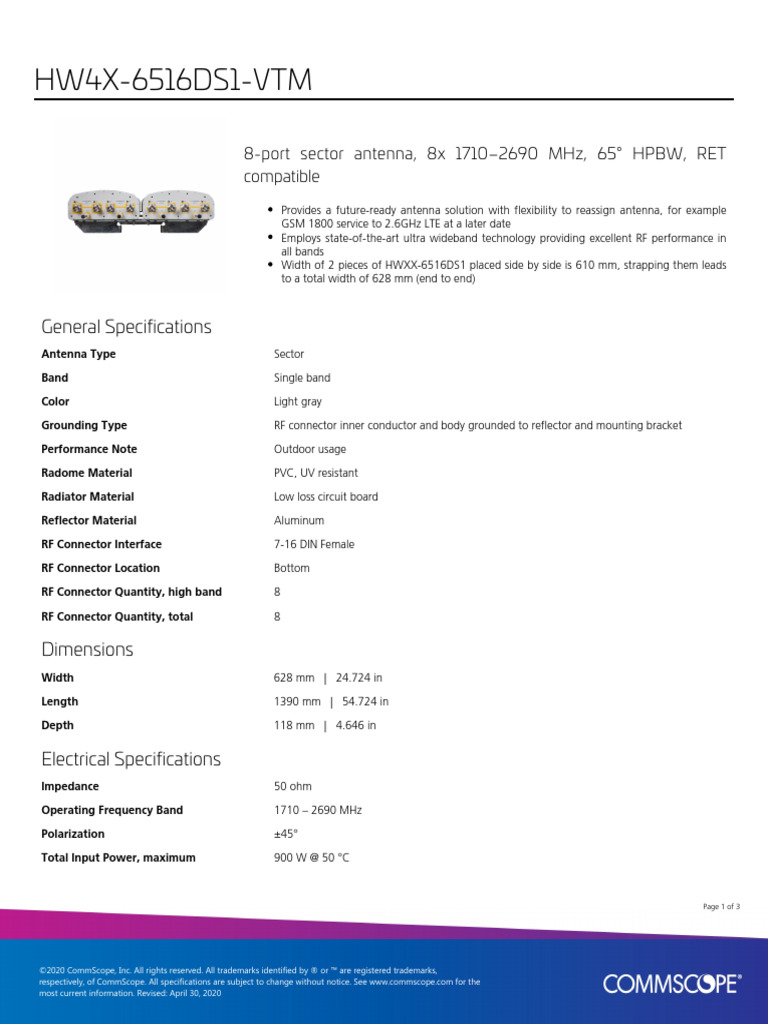 HW4X-6516DS1-VTM Product Specification | PDF