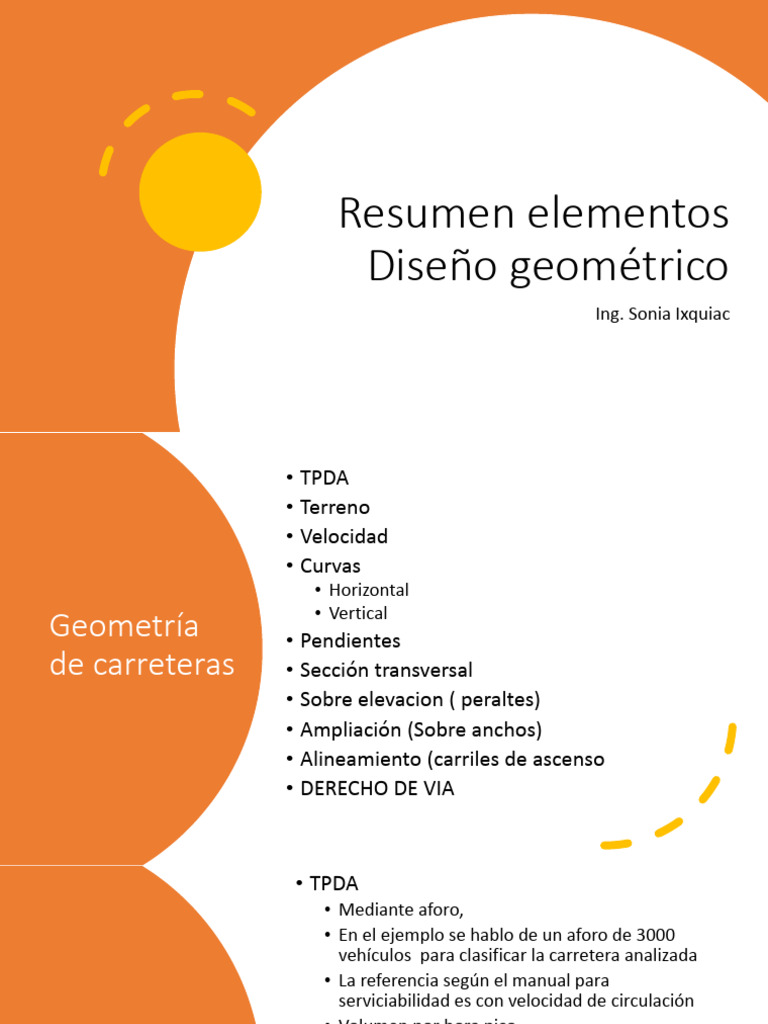 Resumen Elementos Diseño Geometrico | PDF