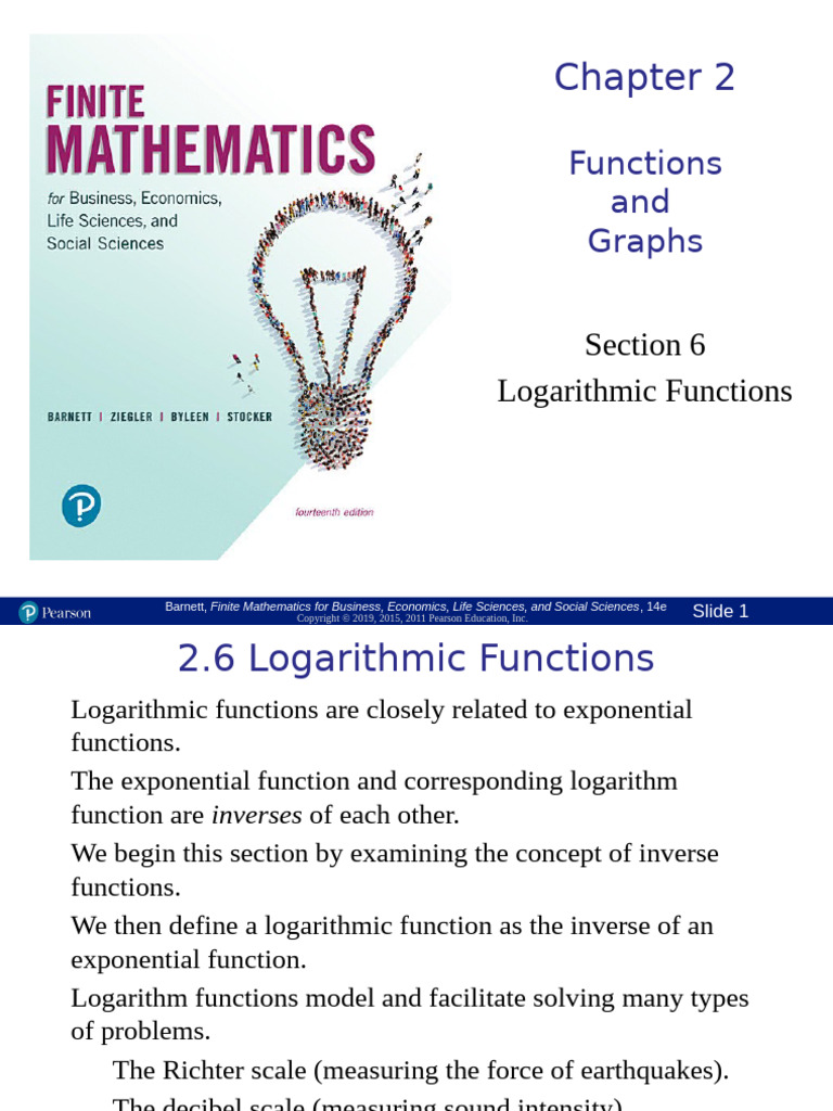 Slides Logarithmic Functions | PDF