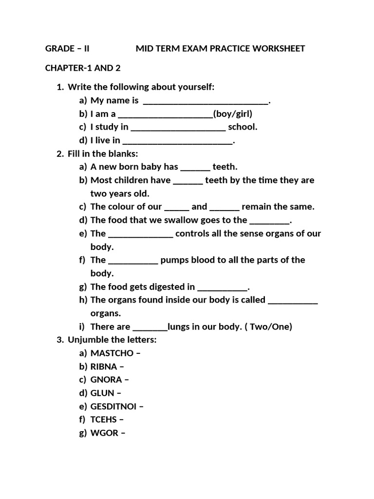 Std-2 Evs Practice Worksheet - 1 2024-25 | PDF
