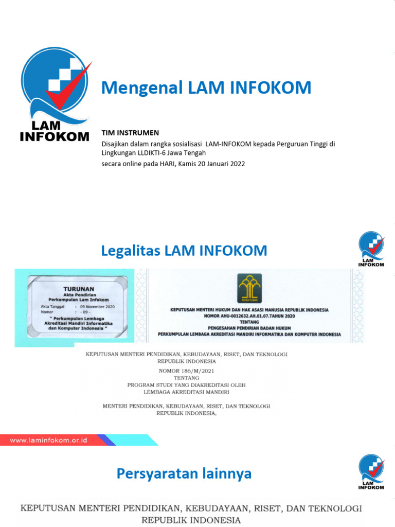Materi Sosialisasi LAM INFOKOM | PDF
