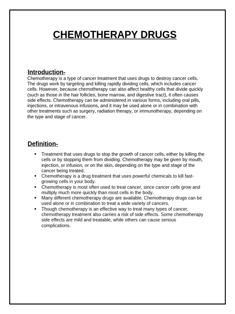 Chemotherapy Drugs | PDF