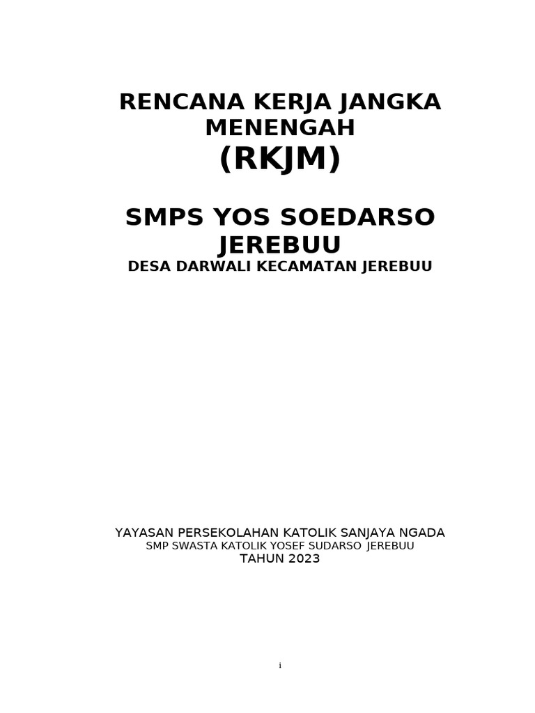 Rks - RKJM (Empat Tahunan) SMP Yos Soedarso Jerebuu | PDF