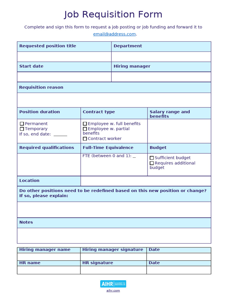 Job Requisition Form | PDF