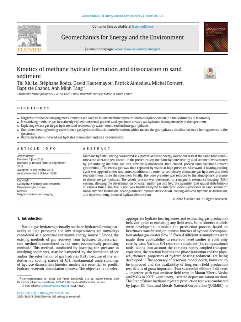 2020-Kinetics of Methane Hydrate Formation and Dissociation in Sand ...
