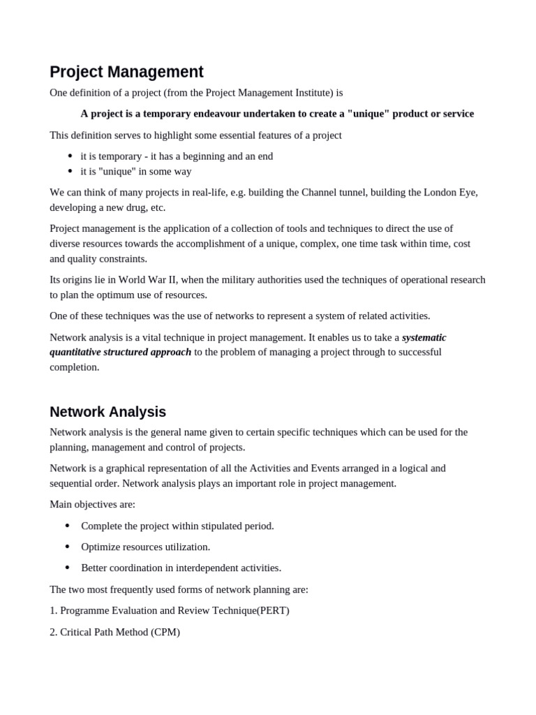 Unit 4 Project Management | PDF