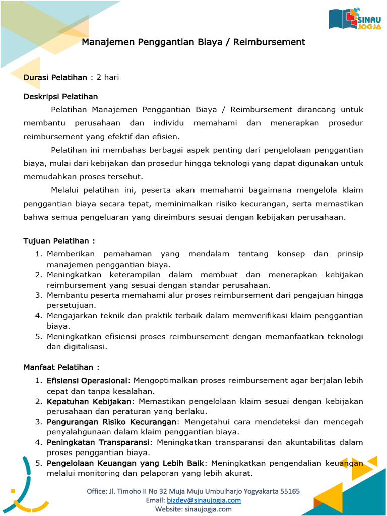 Manajemen Penggantian Biaya Reimbursement | PDF