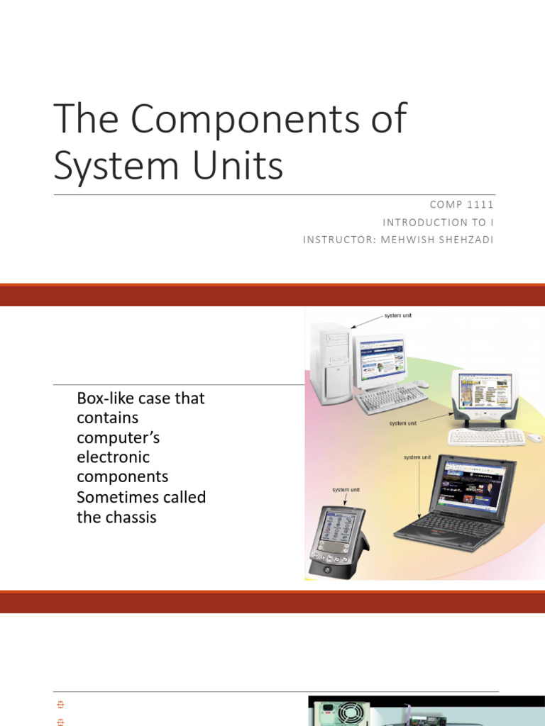 The Components of System Units: Com P 1 1 1 1 Introductionto I ...
