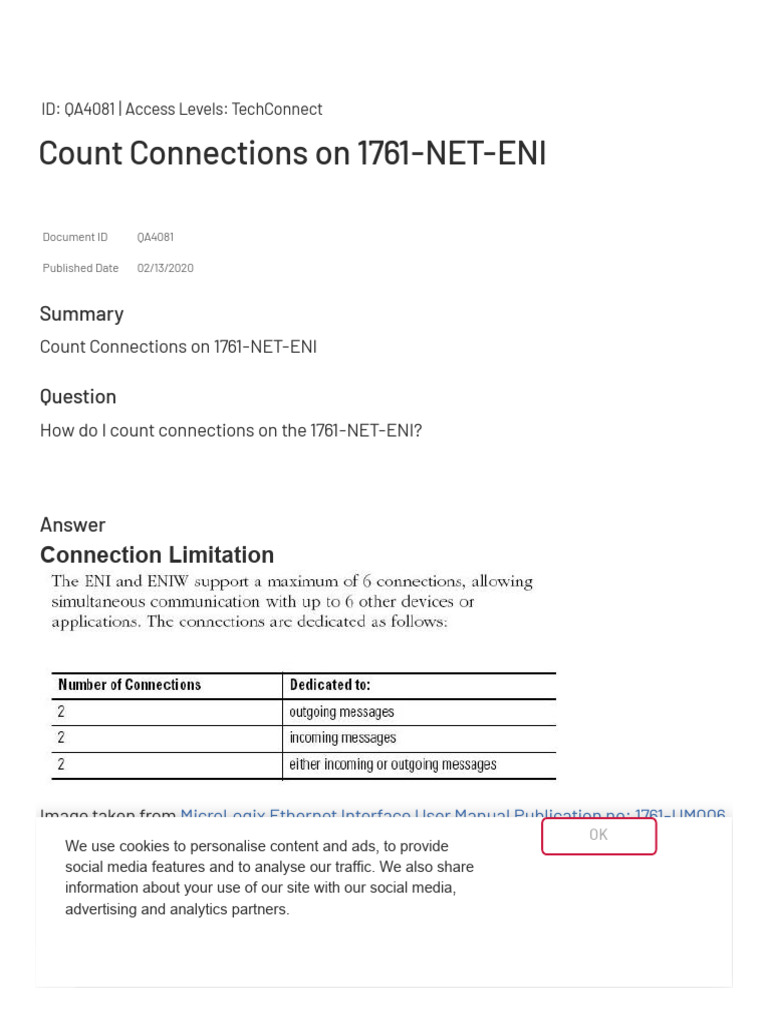 Count Connections On 1761-NET-ENI | PDF
